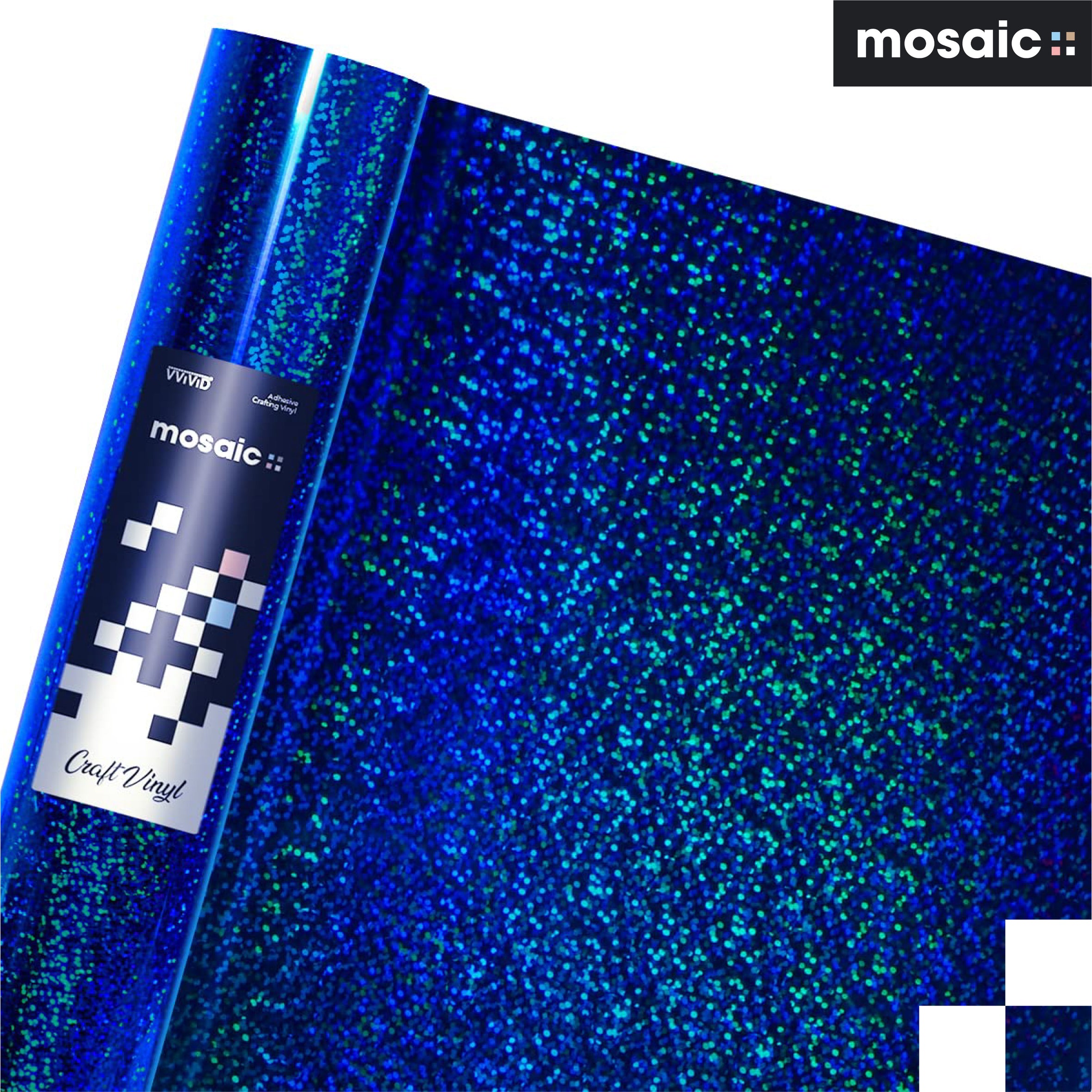MOSAIC+ Blue Holographic Glitter — Craft Vinyl (1ft x 5ft) [MCF] | The ...