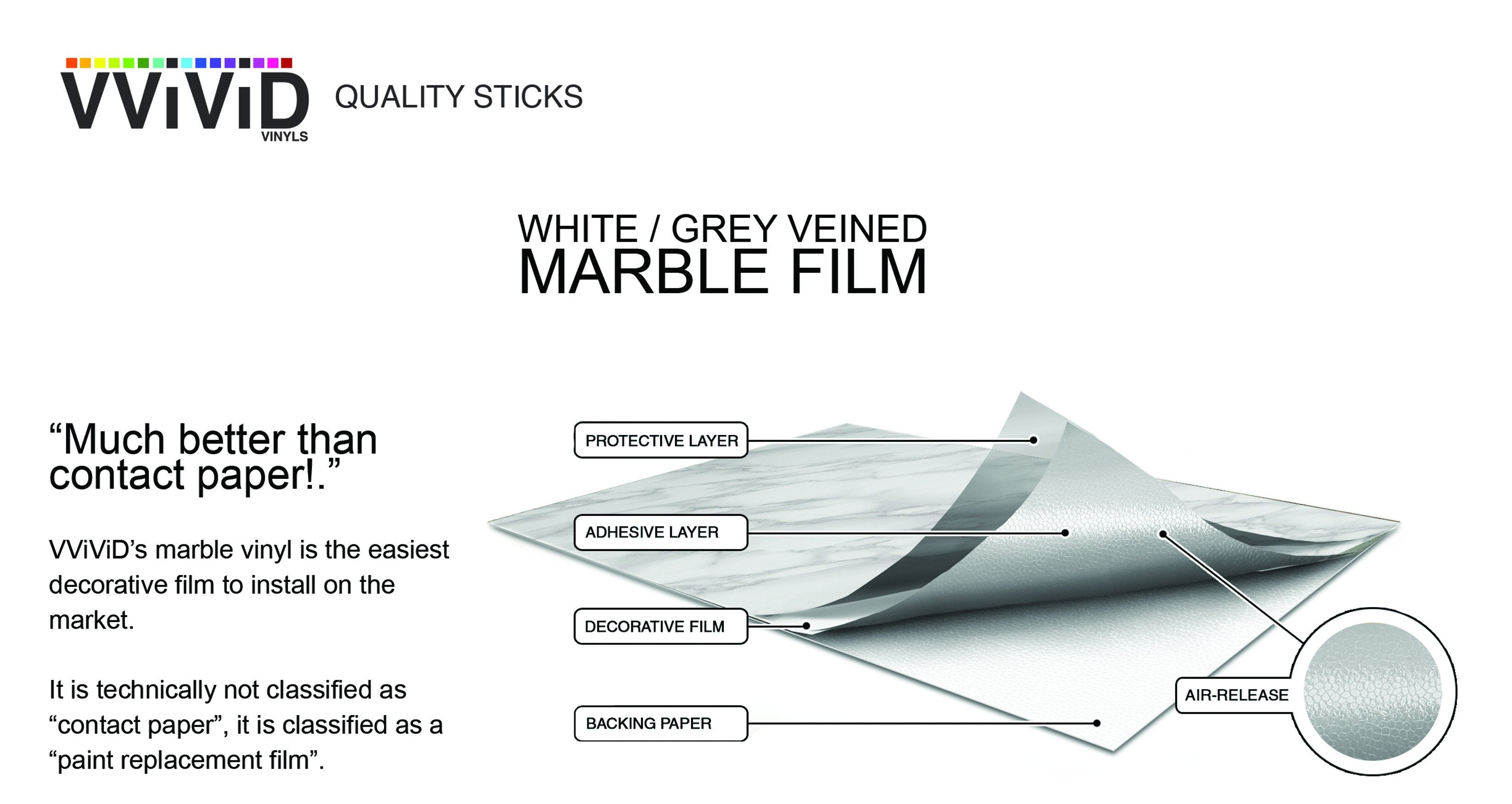 XPO White Black-Veined Marble Vinyl Wrap | Vvivid Canada | The VViViD Shop
